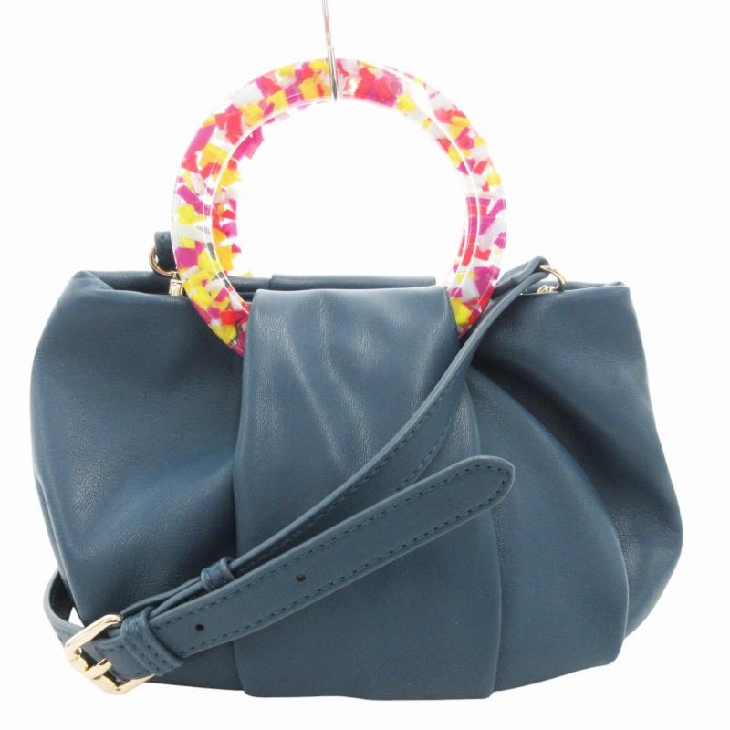 イア パピヨネ ear PAPILLONNER レトロポップポシェット ミニハンドバッグ ショルダー 2WAY 斜め掛け レザー 緑 グリーン系 /GV : ブランド古着販売のベクトル ...