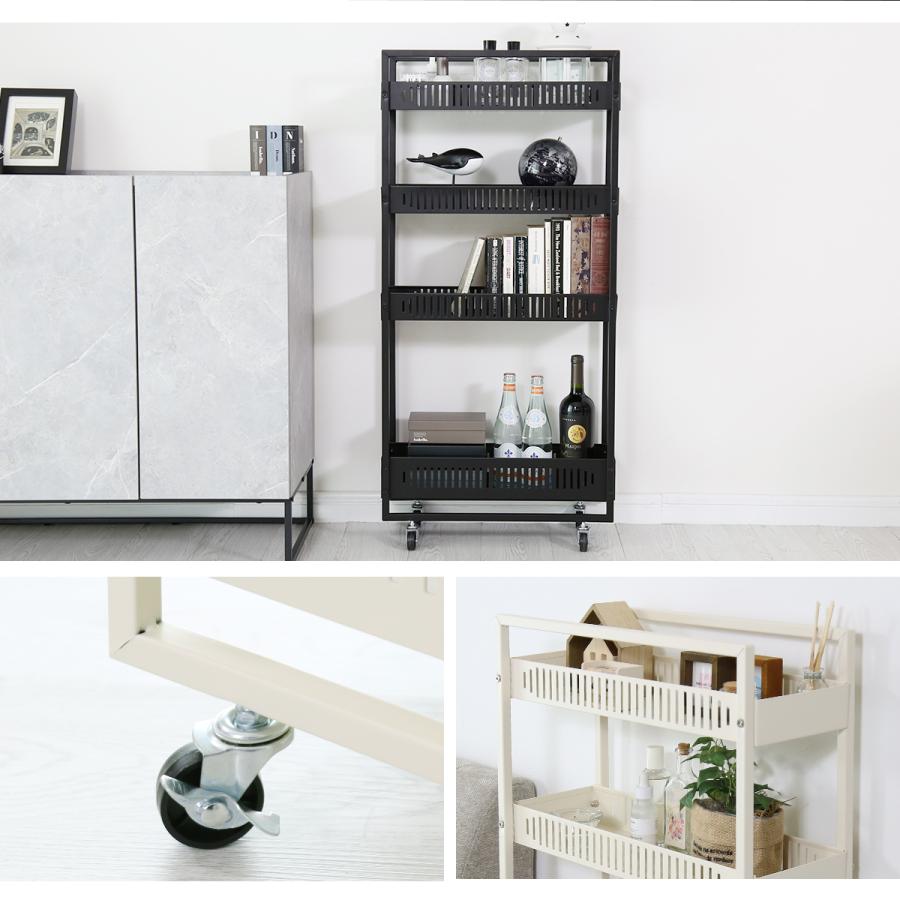 DORIS キッチン 隙間収納 20cm までの空間を有効活用 すき間収納ラック キャスター付き スリムストッカー 冷蔵庫横 すきま収納 チャンキー4段 : velle - 通販 ...