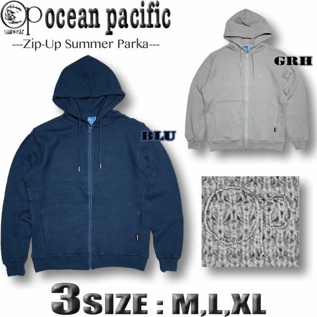Ocean Pacific 最短翌日配達 OP オーシャンパシフィック メンズ 鬼鹿子素材 ジップアップ パーカー 512001 ...