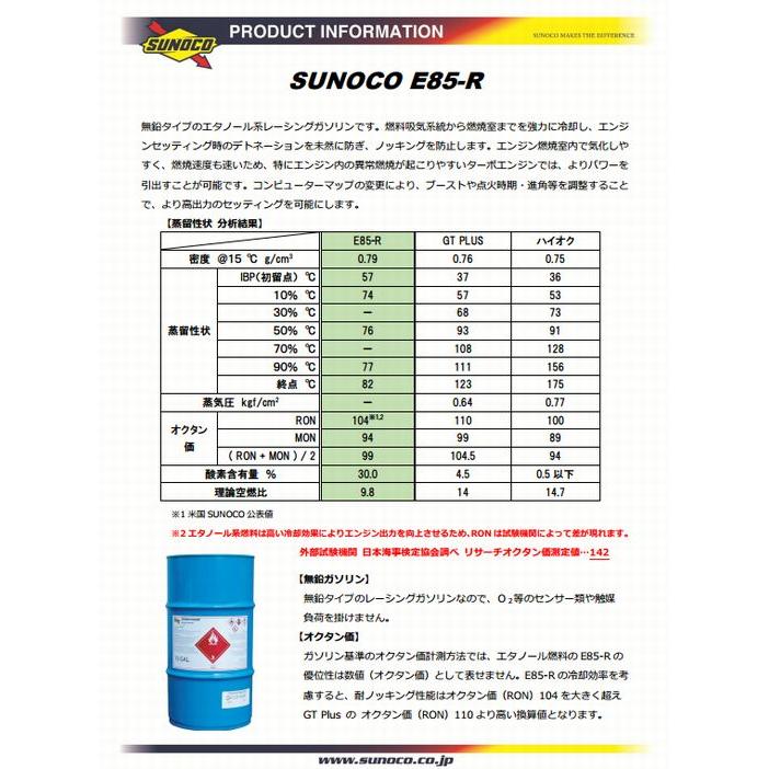 自動車関連業者直送限定 SUNOCO スノコ BRILL ブリル レース用 ガソリン E85-R 60L ドラム缶 1缶 : VENUS - 通販 - Yahoo!ショッピング