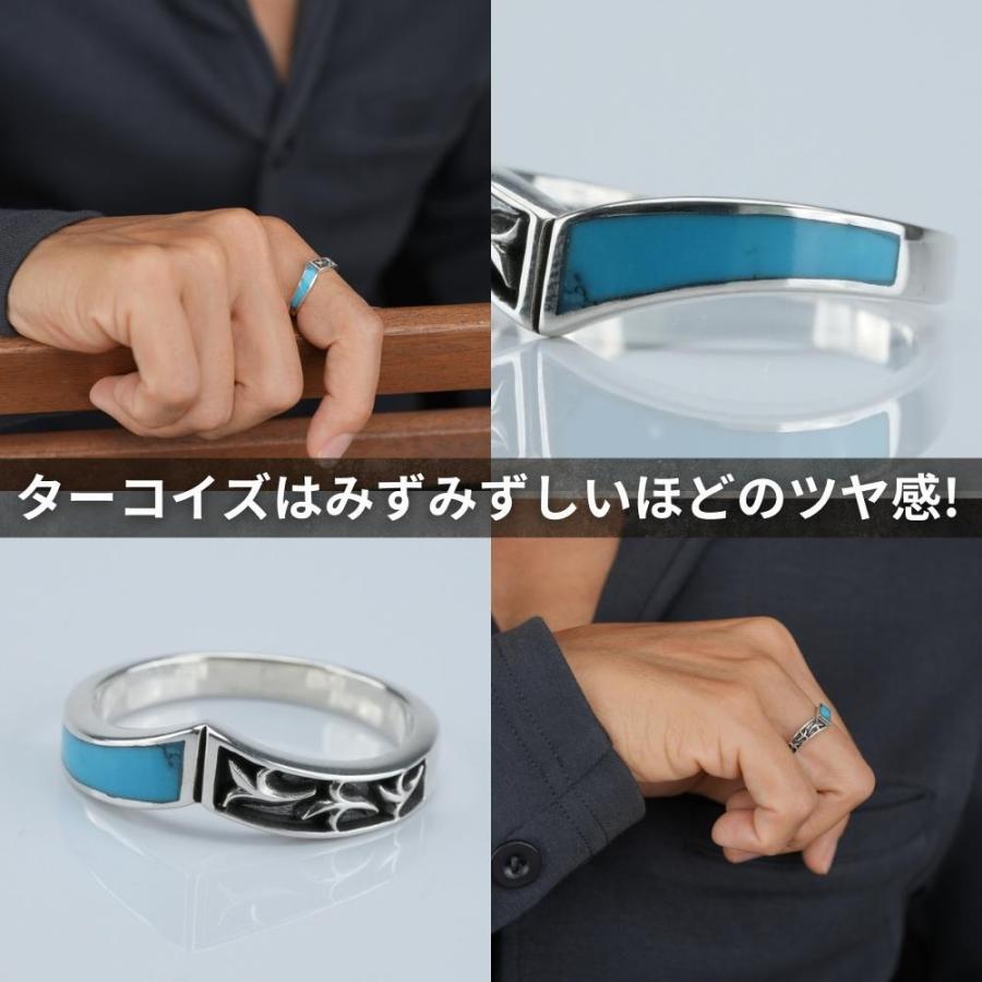 シルバー 925 ターコイズ リング アラベスク 燻し銀 V字 指輪 シルバー 925 ターコイズ リング アラベスク 燻し銀 V字 指輪