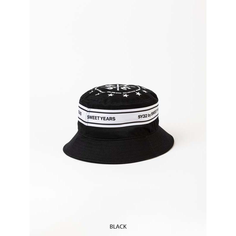 SY32 by SWEET YEARS バケットハット ブラック TAPE DESIGN BUCKET HAT BLACK エスワイサーティト ...