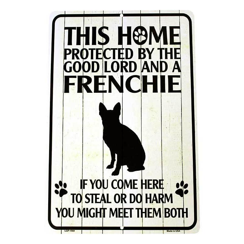 アメリカン レトロ フレンチブルドッグ 雑貨 PROTECTED BY THE GOOD LORD AND A FRENCHIE 当店Lサイズ ...