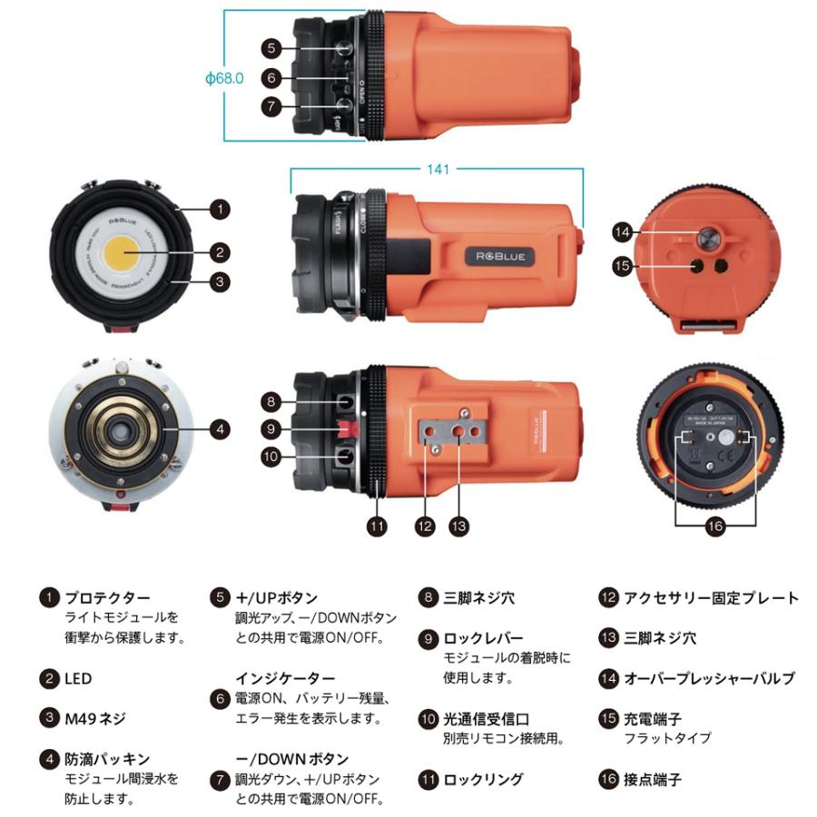 RGBlue SYSTEM02:re SUPER-NATURAL COLOR レスキューオレンジ アールジーブルー システム02 ダイビング 水中ライト スーパーナチュラルカラー ビデオ ...