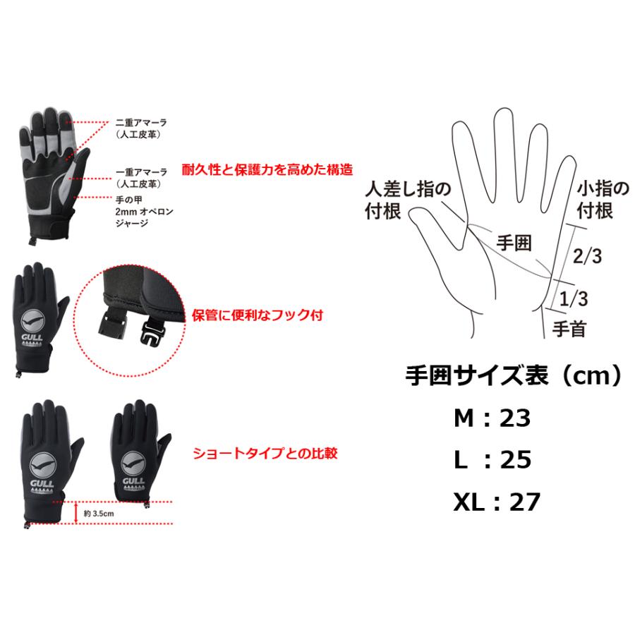 GULL GA-5587C SPグローブ メンズ ダイビング グローブ ガル レギュラーグローブ 2mm 2ミリ 3シーズングローブ アマーラ : ga-5570a : VERY ...