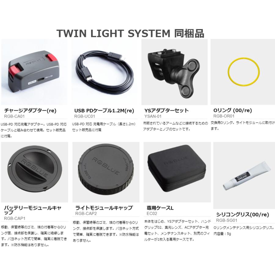RGBlue TWIN LIGHT SYSTEM02:re PREMIUM COLOR アールジーブルー ツインライトシステム02 アールイー ダイビング プレミアムルカラー 水中ライト ...