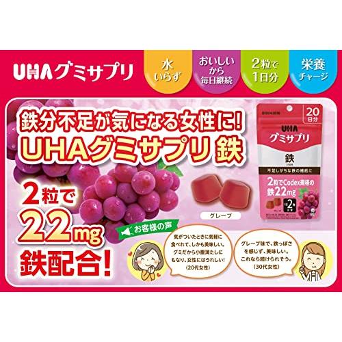 グミサプリ 鉄 20日分 40粒 x3個セット UHA味覚糖 グレープ味 グミ 鉄 グミサプリ :0480-016978:ベリーストア - 通販 - Yahoo!ショッピング