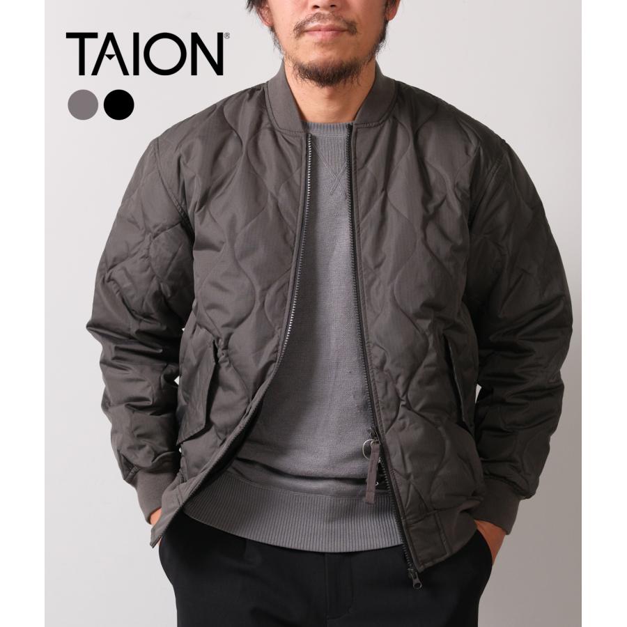 【TAION｜タイオン】MILITARY MA-1 DOWN JKT ミリタリーダウンジャケット アウター ユニセックス ブラック チャコール S M L XL【111M1ML-1 ...