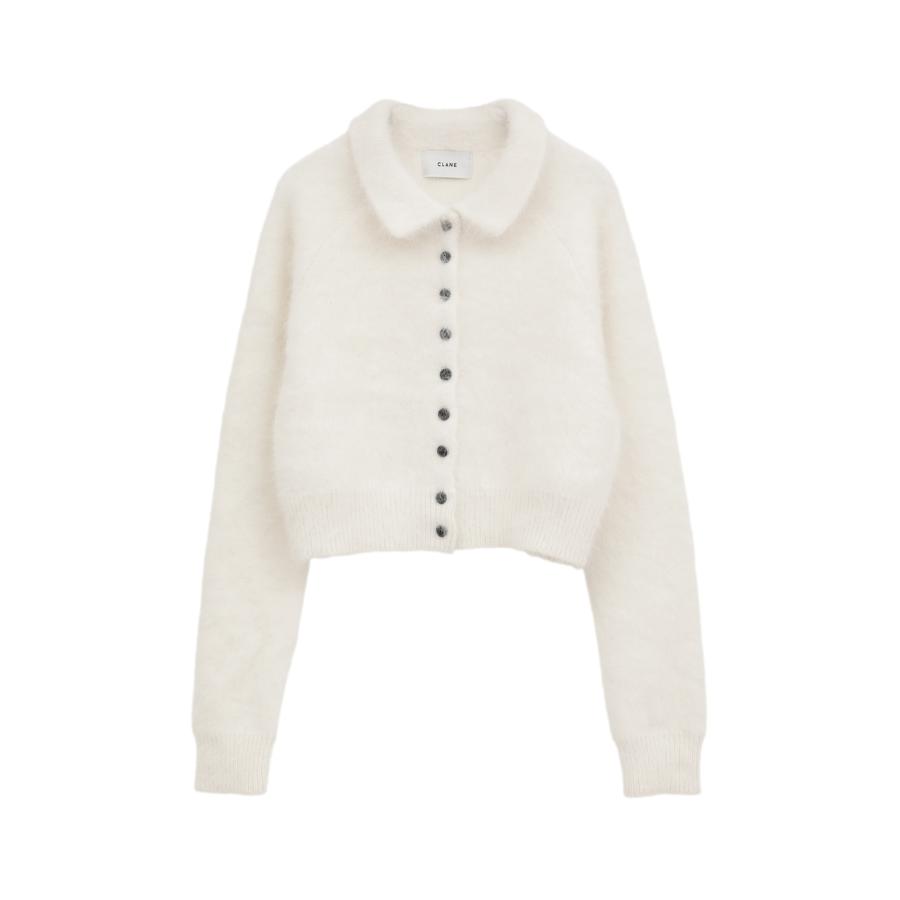 【CLANE｜クラネ】ANGORA SHORT KNIT CARDIGAN アンゴラショートニットカーディガン オレンジ アイボリー ブルー レディース 松本恵奈【19106-2332 ...