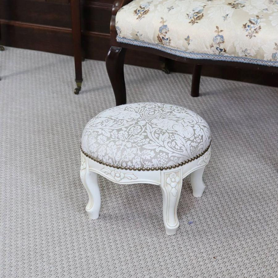 フットスツール 白家具 ホワイト ビーチ材 ウィリアム・モリス ブレア・ラビット AA2-EB1-250308RABB : ビクトリアンクラフトYahoo!店 - 通販 - Yahoo!ショッピング