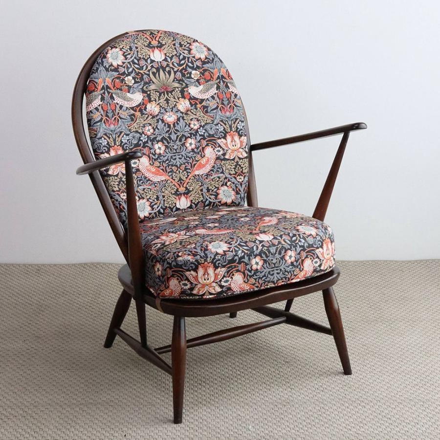 イージーチェア Ercol アーコール No.307 英国 ヴィンテージ ビーチ材 1960年代 イギリス ウィリアムモリス いちご泥棒 VC109-022MORRIS : ビクトリアン ...