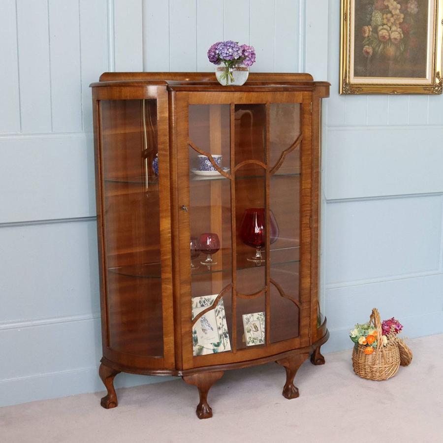 ディスプレイキャビネット 英国 ヴィンテージ ウォールナット突板・マホガニー・ガラス材 1950年代 イギリス VC109-093 : vc109-093 : ビクトリアンクラフトYahoo ...
