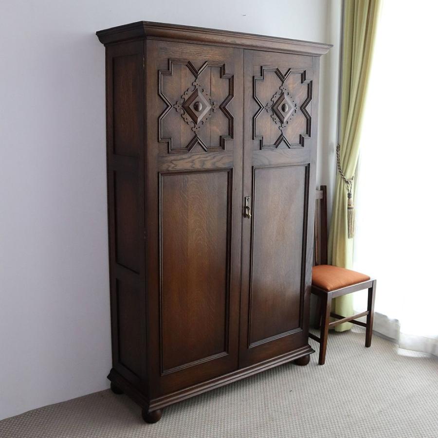 ワードローブ 英国 アンティーク オーク材 1930年代 イギリス VC109-102 : vc109-102 : ビクトリアンクラフトYahoo!店 - 通販 - Yahoo!ショッピング
