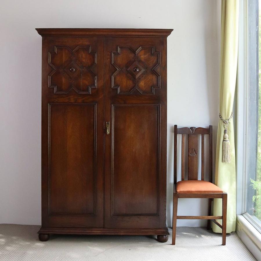 ワードローブ 英国 アンティーク オーク材 1930年代 イギリス VC109-102 : vc109-102 : ビクトリアンクラフトYahoo!店 - 通販 - Yahoo!ショッピング