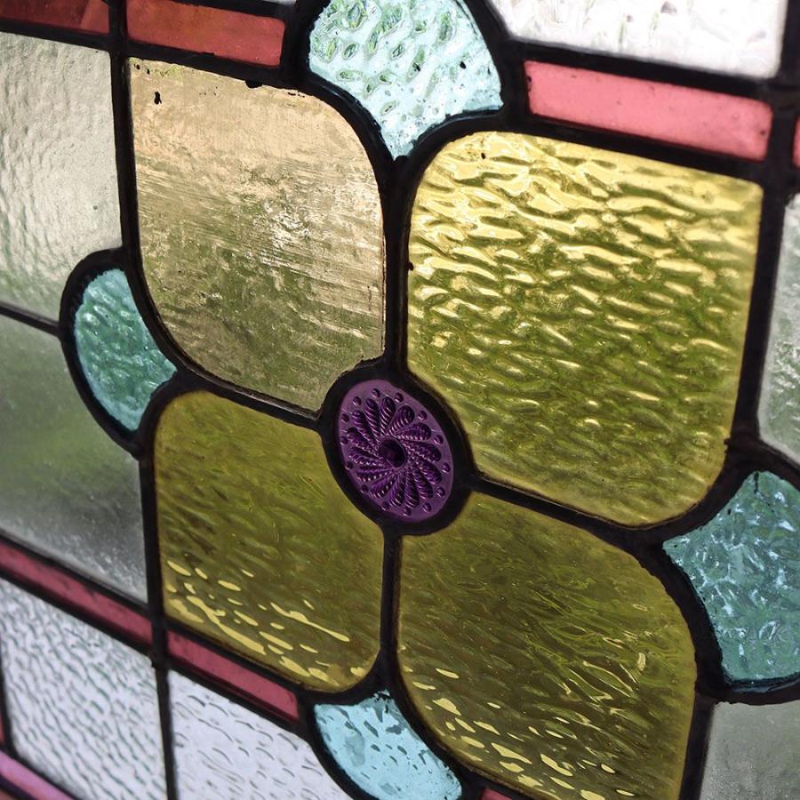 ステンドグラス 英国 レトロ エレガント クラシック 直輸入 USED アンティーク建具 1950年代 イギリス VC109-134 :VC109-134:ビクトリアンクラフトYahoo!店 ...