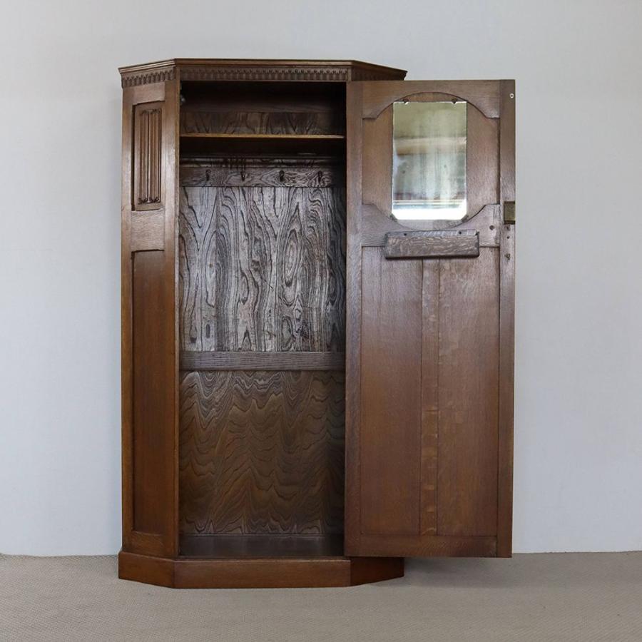 ワードローブ 英国 アンティーク オーク材 1930年代 イギリス VC109-216 : vc109-216 : ビクトリアンクラフトYahoo!店 - 通販 - Yahoo!ショッピング