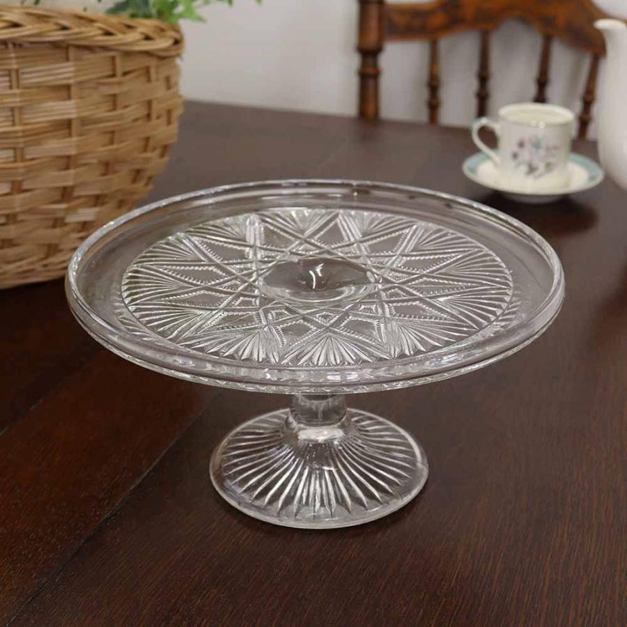 ガラスケーキスタンド 英国 ガラス イギリス VC113-090002 : ビクトリアンクラフトYahoo!店 - 通販 - Yahoo!ショッピング