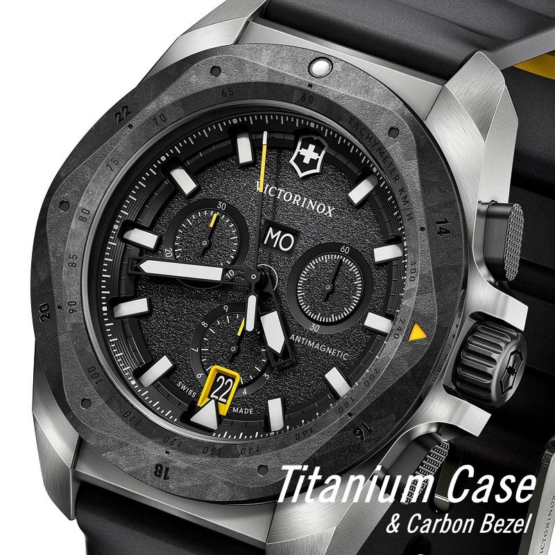 VICTORINOX（ビクトリノックス） オリジナルポーチプレゼント 公式 I.N.O.X. イノックス クロノ カーボン チタン ブラック ...