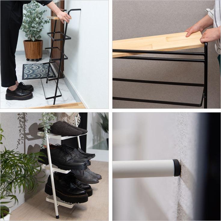 メーカー直送 東谷 アイアンシューズラック NIT-15BK NIT-15WH シューズラック アイアン ラック シューズ 靴 スリム 玄関 収納 : it-053-ay-nit15 ...