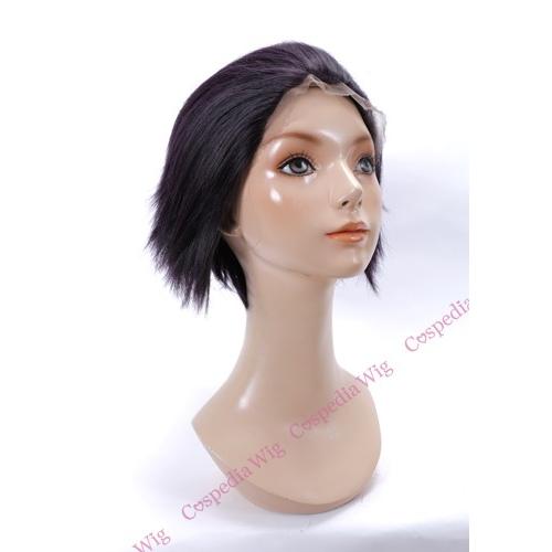 ウィッグ コスプレ ショートフロントレース バイオレットブラック コスプレウィッグ フルウィッグ ネット付き 耐熱 あすつく対応 : ヴィ ...