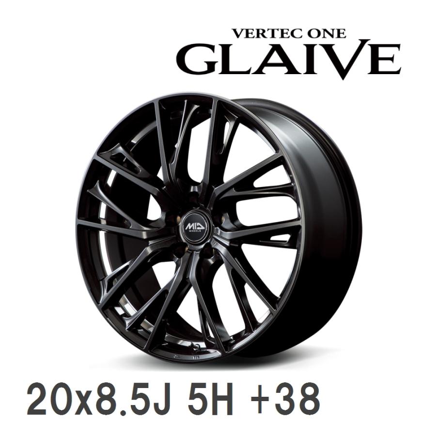 【MID/マルカサービス】 VERTEC ONE GLAIVE 20x8.5J +38 114 5H ダイヤモンドブラック/リムエッジ＆UCDC アルミホイール 4本セット ...