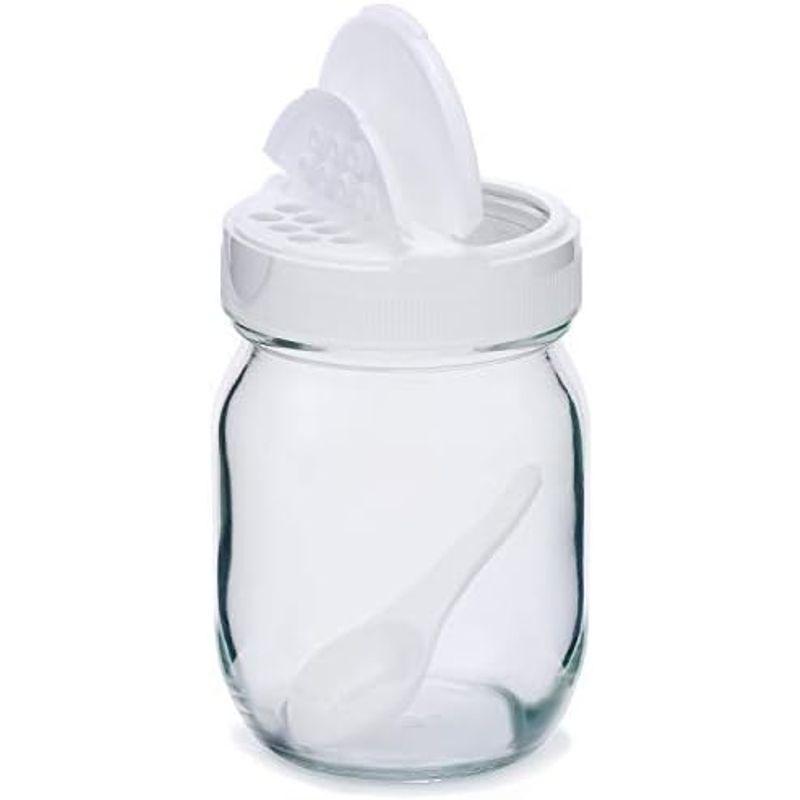 星硝(Seisho) セラーメイト 保存 瓶 2Way ボトル 粉ふり 調味料入れ ガラス 容器 320ml スプーン付 日本製 22816 :20240210195336-02026:アップ ...