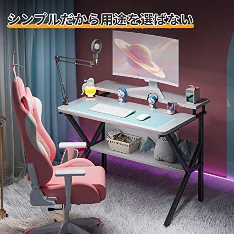 KKL パソコンデスク モニター台付き 幅70cm×奥行48cm テレワークデスク 机 pcデスク 棚付きデスク コンパクト 省スペース 在 : 20240219013302-00444 ...