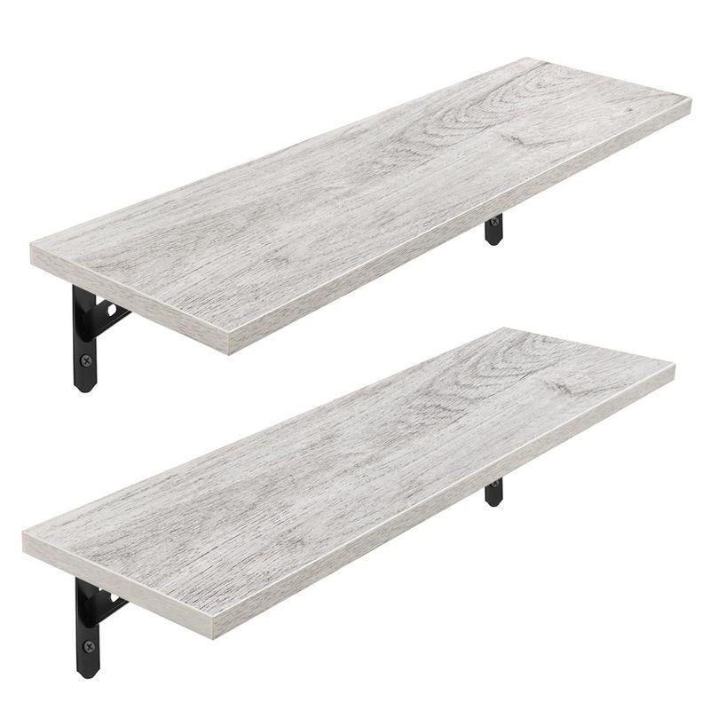 HASONA ウォールシェルフ 壁掛け棚 (防水 防カビ 壁 棚 ラック 幅42cm×奥行15cm) 防虫 滑らか 2個セット おしゃれ 木 : 20240224021644-00725 ...