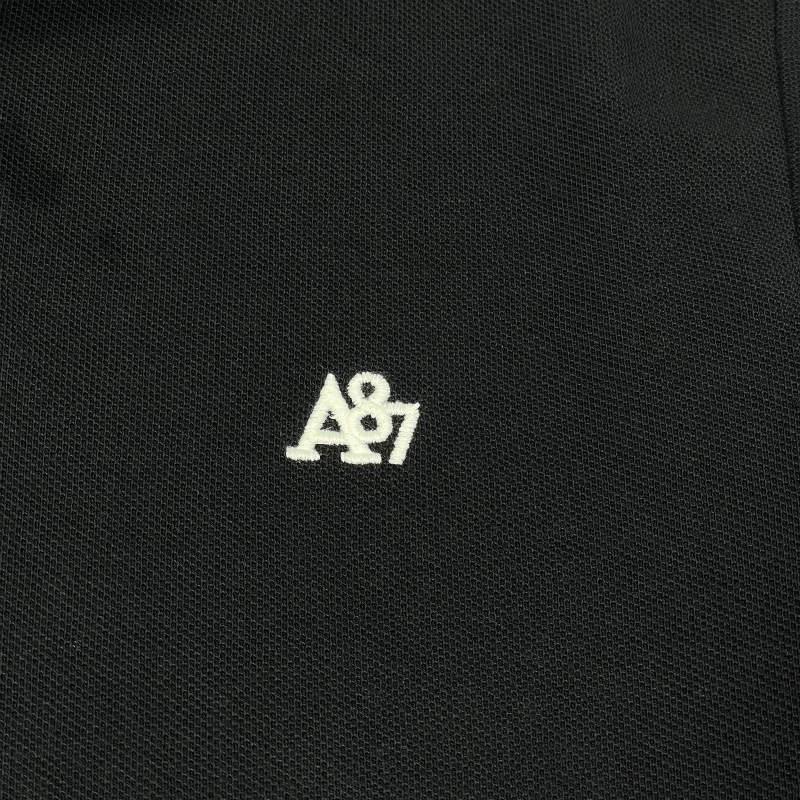 AEROPOSTALE エアロポステール メンズ Men's 半袖 ピケ ポロシャツ A87 Logo Pique Polo ブラック Black : ビナアウトフィッターズ ヤフー店 ...