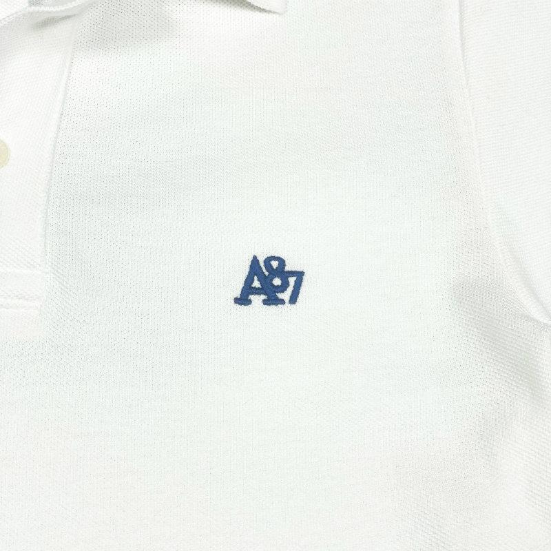AEROPOSTALE エアロポステール メンズ Men's 半袖 ピケ ポロシャツ A87 Logo Pique Polo ホワイト White : ビナアウトフィッターズ ヤフー店 ...