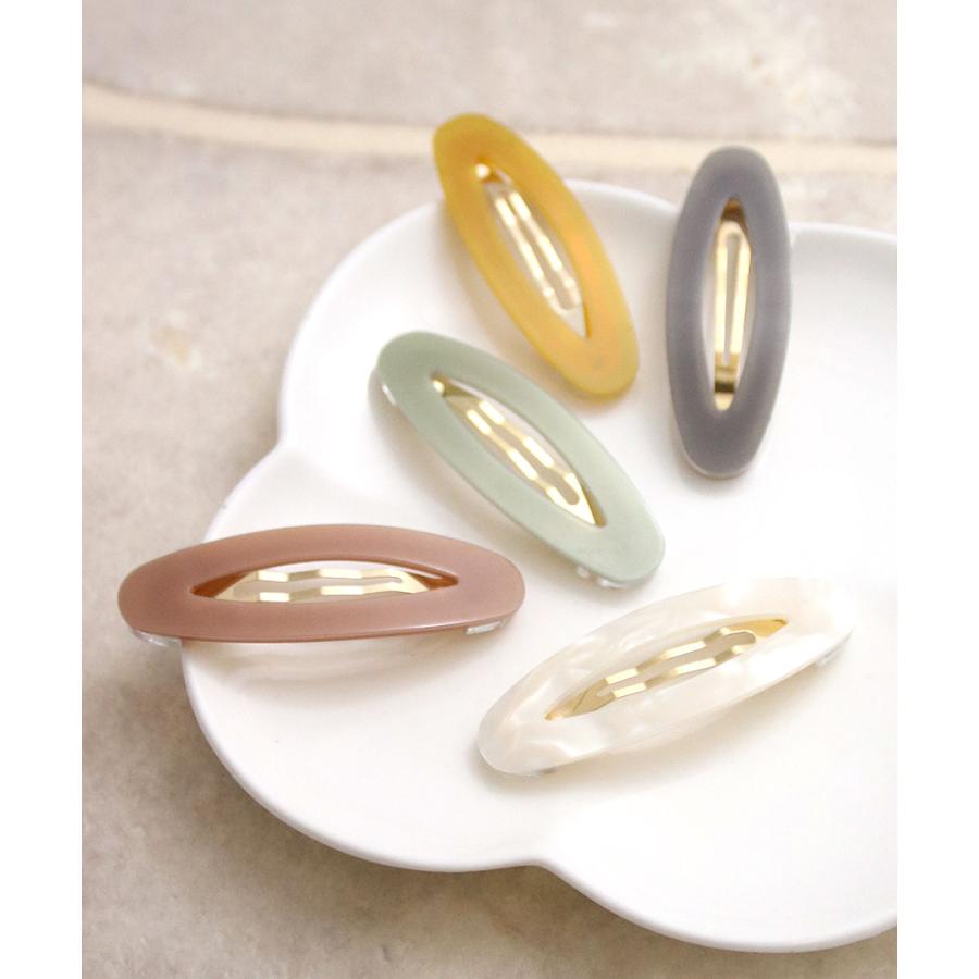 【新作特典★ゆうパケット送料無料4/19(金)13時まで】ヘアクリップ オーバル型 ニュアンス くすみカラー パッチンクリップ シンプル ...