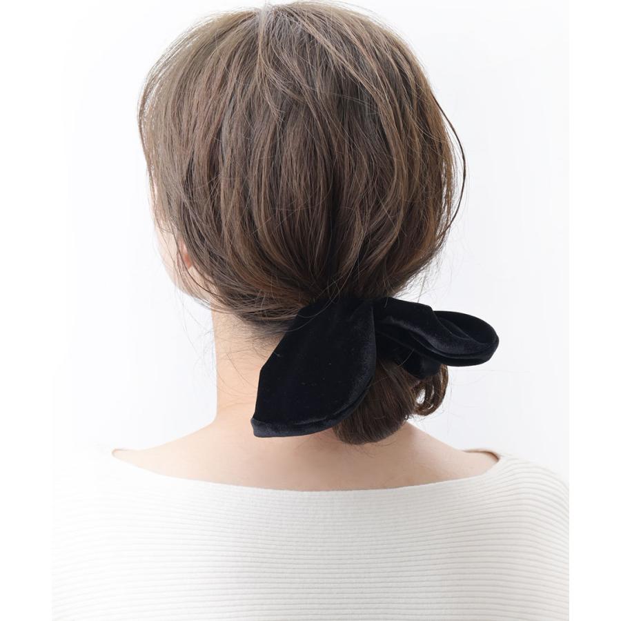 ハート型のブラックベロアシュシュ(M) クラシカル 上品 ボリューム シンプル ヘアアクセサリー HS-163 mbgt :hs-163:神戸 ...