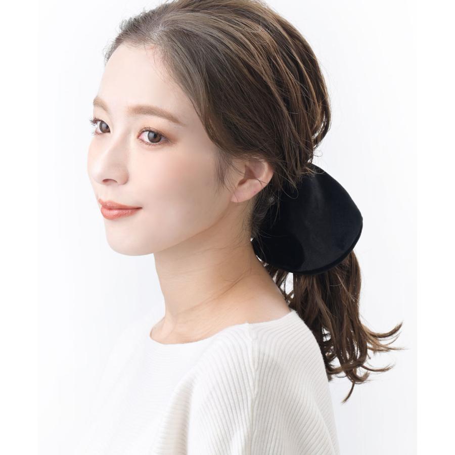 ハート型のブラックベロアシュシュ(M) クラシカル 上品 ボリューム シンプル ヘアアクセサリー HS-163 mbgt :hs-163:神戸 ...