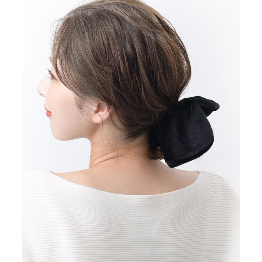 ハート型のブラックベロアシュシュ(M) クラシカル 上品 ボリューム シンプル ヘアアクセサリー HS-163 mbgt :hs-163:神戸 ...