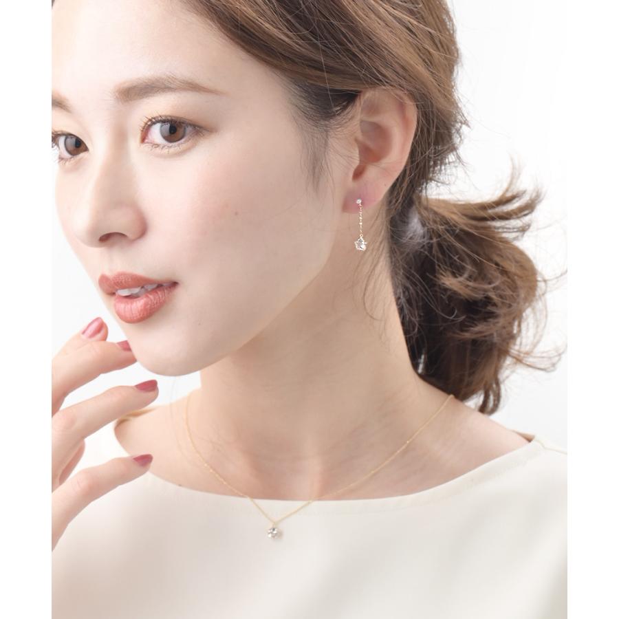 ヴァンテーヌ K10 ピアス スターカット 星 天然石 カラー ストーン ビジュー ロング イエローゴールド 地金 10Kプレゼント 【リュクス】 LP-201 : VINGTAINE ...