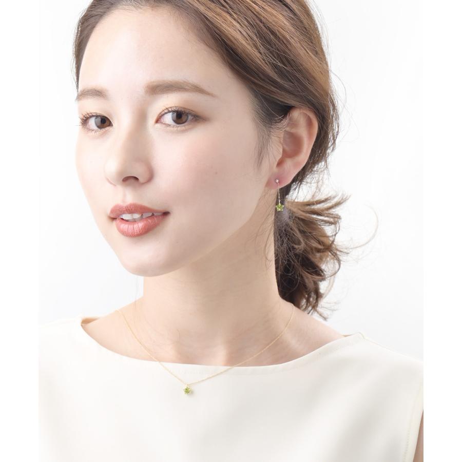 ヴァンテーヌ K10 ピアス スターカット 星 天然石 カラー ストーン ビジュー ロング イエローゴールド 地金 10Kプレゼント 【リュクス】 LP-201 : VINGTAINE ...