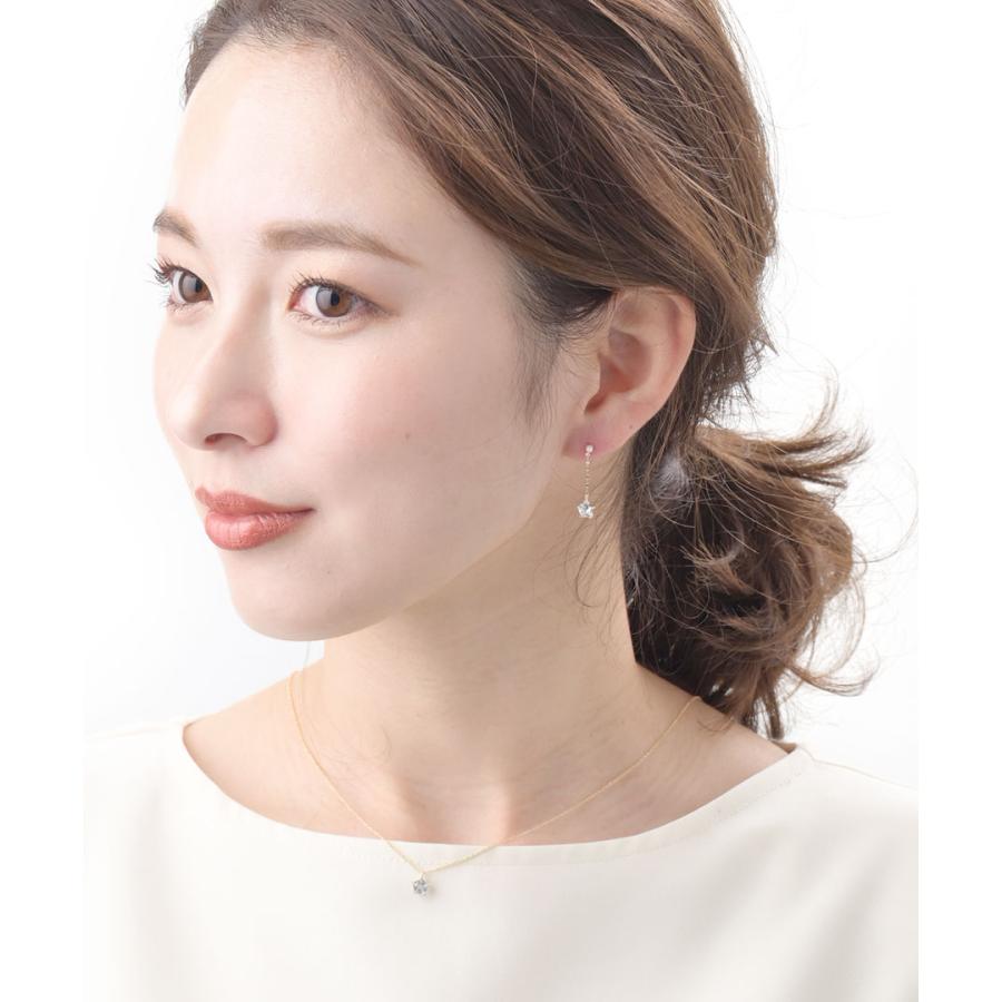 ヴァンテーヌ K10 ピアス スターカット 星 天然石 カラー ストーン ビジュー ロング イエローゴールド 地金 10Kプレゼント 【リュクス】 LP-201 : VINGTAINE ...