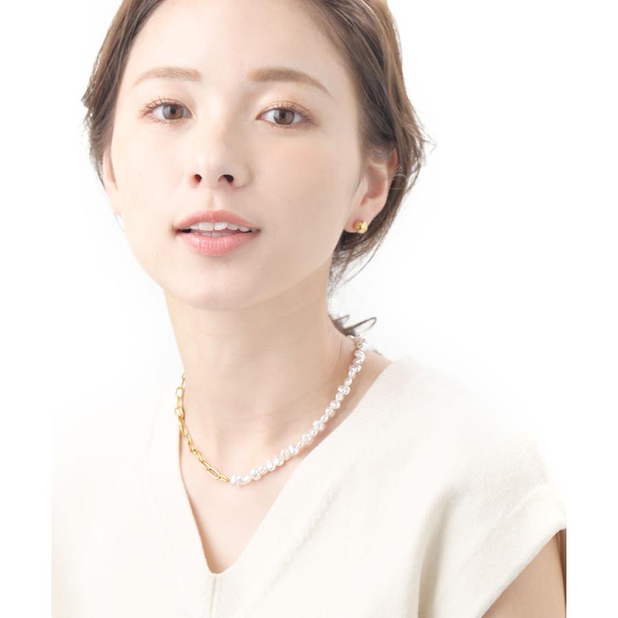 ヴァンテーヌ ネックレス チェーン バロックパール風 サージカルステンレス 金属アレルギー対応 TC080 mbgt : VINGTAINE ...