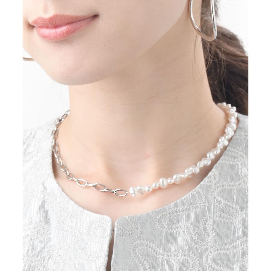【新作特典★ゆうパケット送料無料7/12(金)13時まで】ネックレス チェーン バロックパール風 サージカルステンレス 金属アレルギー対応 ...