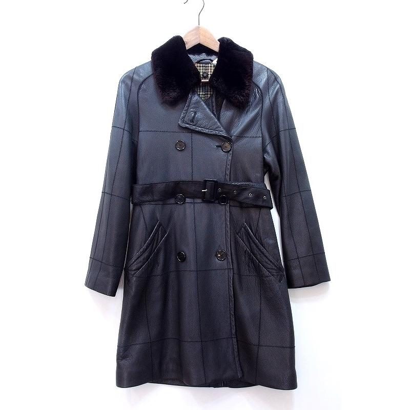 hLam ラム ラムスキン 羊革 ベルト付き ロングコート イタリア製 ・42 : Visionヤフーショッピング店 - 通販 - Yahoo!ショッピング