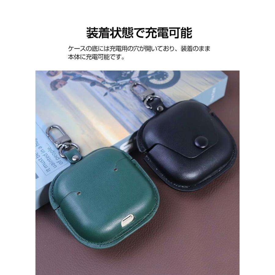 Shokz ショックス OpenFit 2 T920 SKZ-EP 用 PUレザー素材のケースとシンプルな ケースCASE カバーを装着したまま、充電タイプ可能です カラビナ付き ...