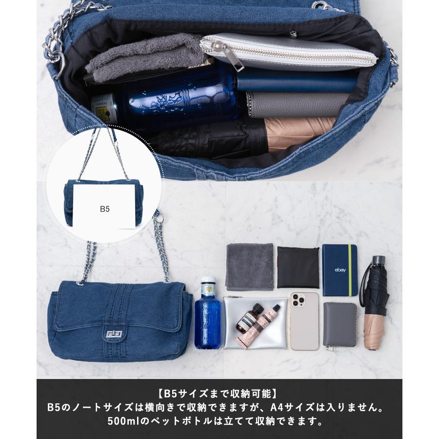 VitaFelice（ヴィータフェリーチェ） デニムバッグ レディース チェーンバッグ ショルダーバッグ 2way フラップ b5 肩掛け ...