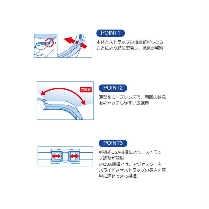 Tabata タバタ メンズ レディース 競泳用 スイミングゴーグル エイル AILE 水泳ゴーグル ビューVIEW くもり止め ...