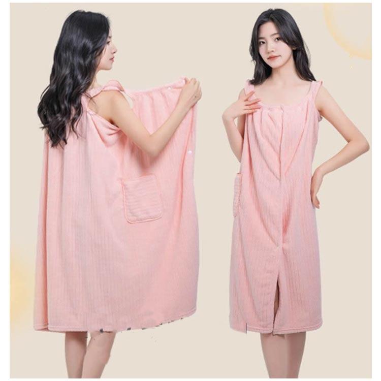 もこもこ ワンピース バスローブ ラップタオル お風呂上り レディース 着るタオル 速乾 ルームウェア バスドレス タオル 大人用 バスラ : VitaLuce - 通販 - Yahoo!ショッピング