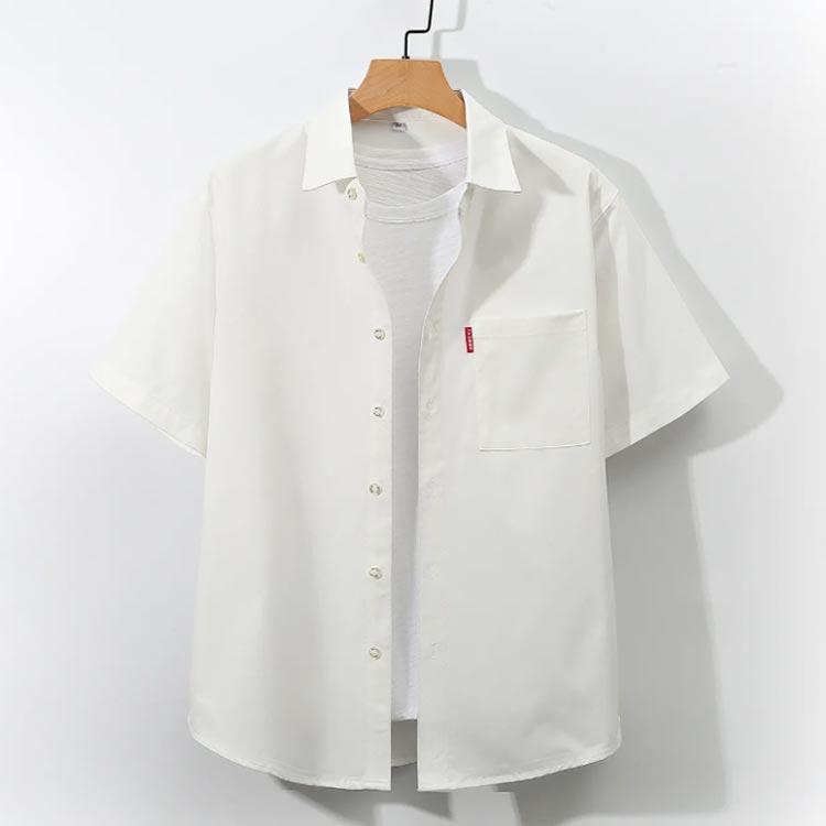 ビジネスシャツ メンズ 夏物 カジュアルシャツ 白シャツ 半袖シャツ アロハシャツ ワークシャツ カジュアル スリム 無地 通勤 胸ポケッ : VitaLuce - 通販 - Yahoo!ショッピング