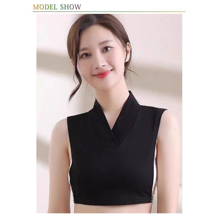 衿付き 着物下着 着物 きもの ノースリーブ 襦袢 レディース 簡単 つけ襟 付け襟 半襦袢 女性 Tシャツ 黒 肌着 和装 浴衣 インナ : VitaLuce - 通販 - Yahoo!ショッピング