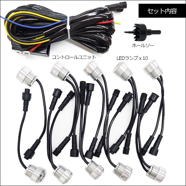 LEDデイライト 1W×10連 バンパー埋め込み型スポットライト ウィンカー連動可 減光可 防水 ブラックorシルバー R : viva ヤフーショッピング店 - 通販 - Yahoo!ショッピング