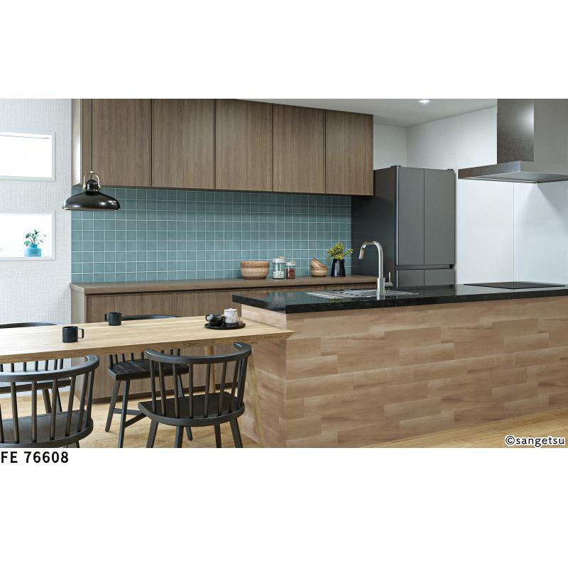 サンゲツ FE76608 壁紙 木目調 ブロック調 ブラウン系 ナチュラル モダン賃貸 キッチン おしゃれ 壁紙貼り替え リフォーム のりなし ファイン : ビバ建材通販 職人工房 - 通販 ...