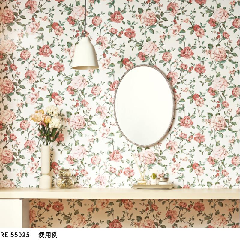 サンゲツ RE55925 壁紙 花柄 ヨーロッパ エレガント のりなし クロス : ビバ建材通販 DIY店 - 通販 - Yahoo!ショッピング