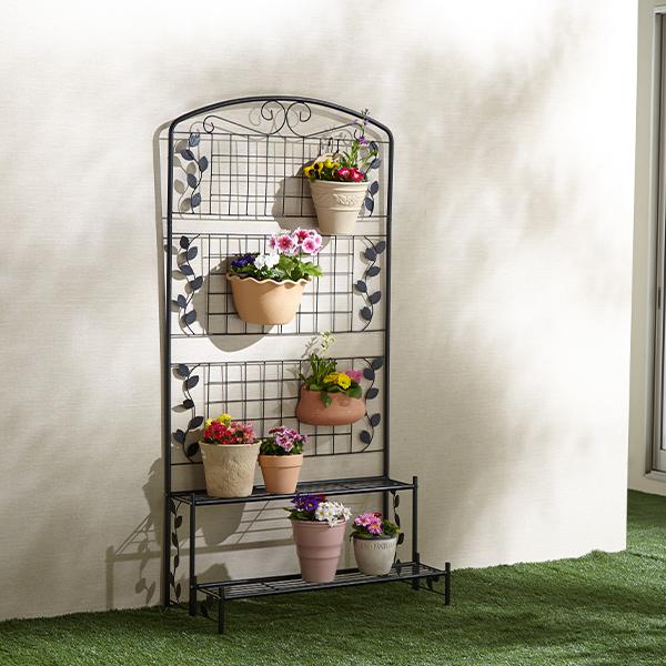 フェンス付フラワースタンド2段 ブラックTAN-588(BK) 送料無料 リビングアウト 谷村実業 : tan-588bk : ビバ建材通販 DIY店 - 通販 - Yahoo!ショッピング